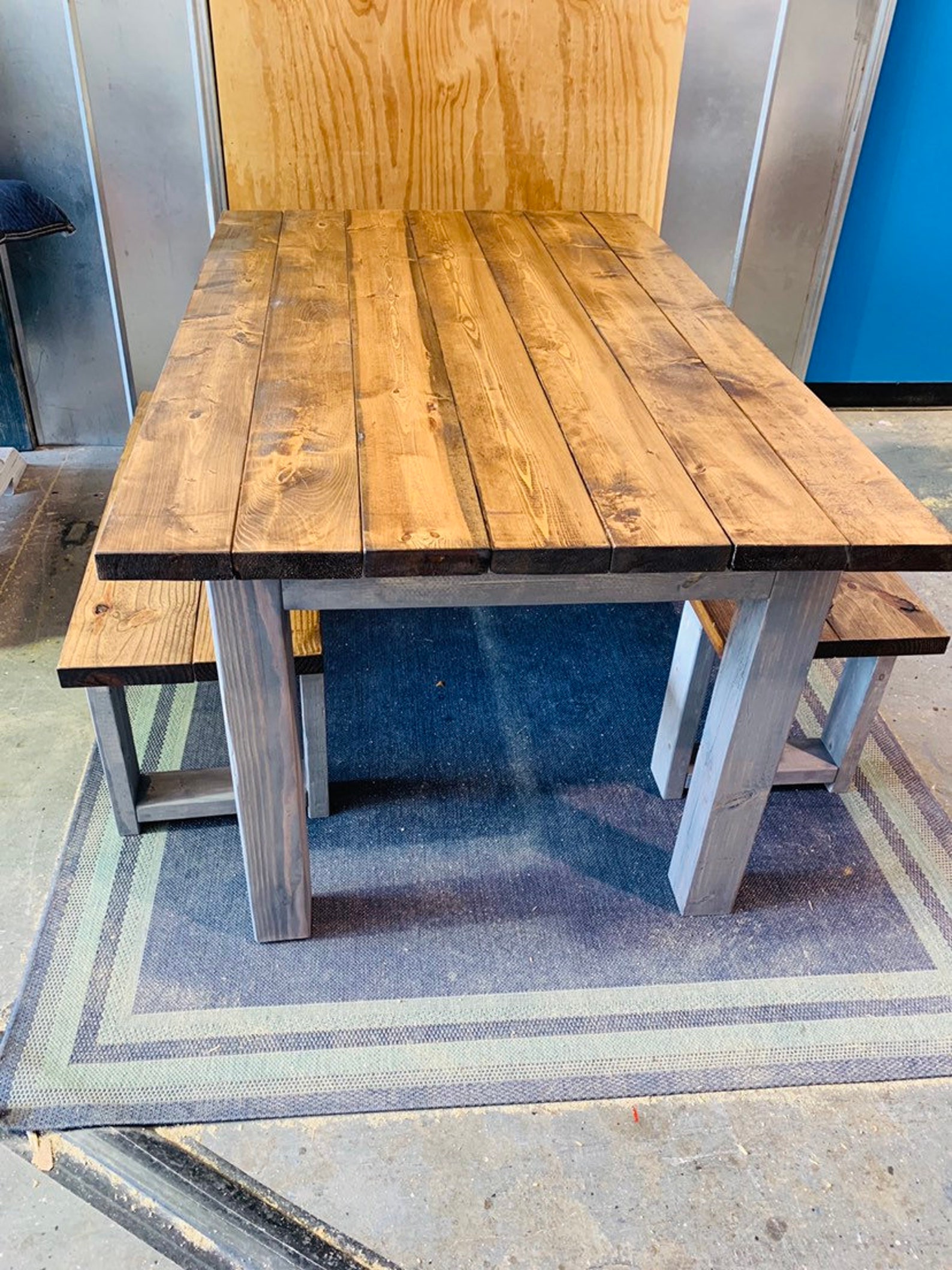 Small Farmhouse Table Rustic Farmhouse Table With Benches - Etsy