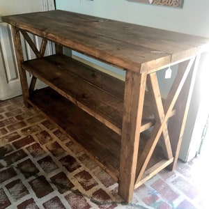 Rustic Wooden Buffet Table, Rustic Console Table, Farmhouse Buffet ...
