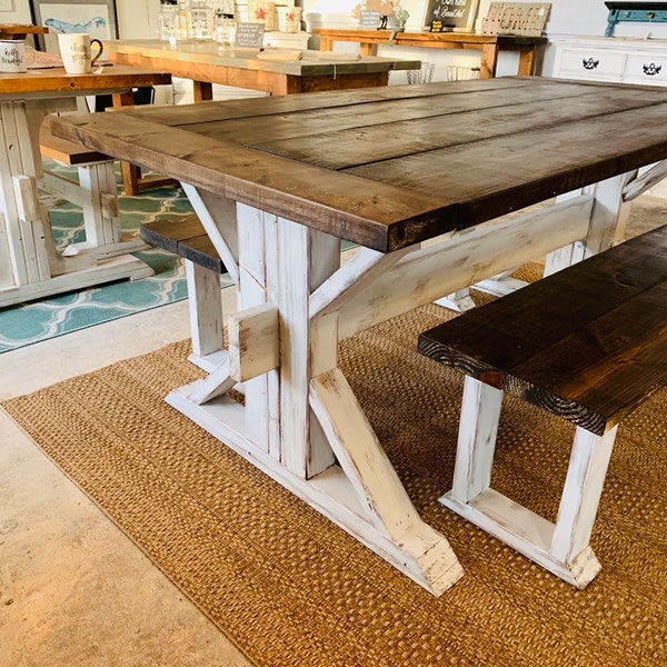 Trestle Dining Table - Etsy