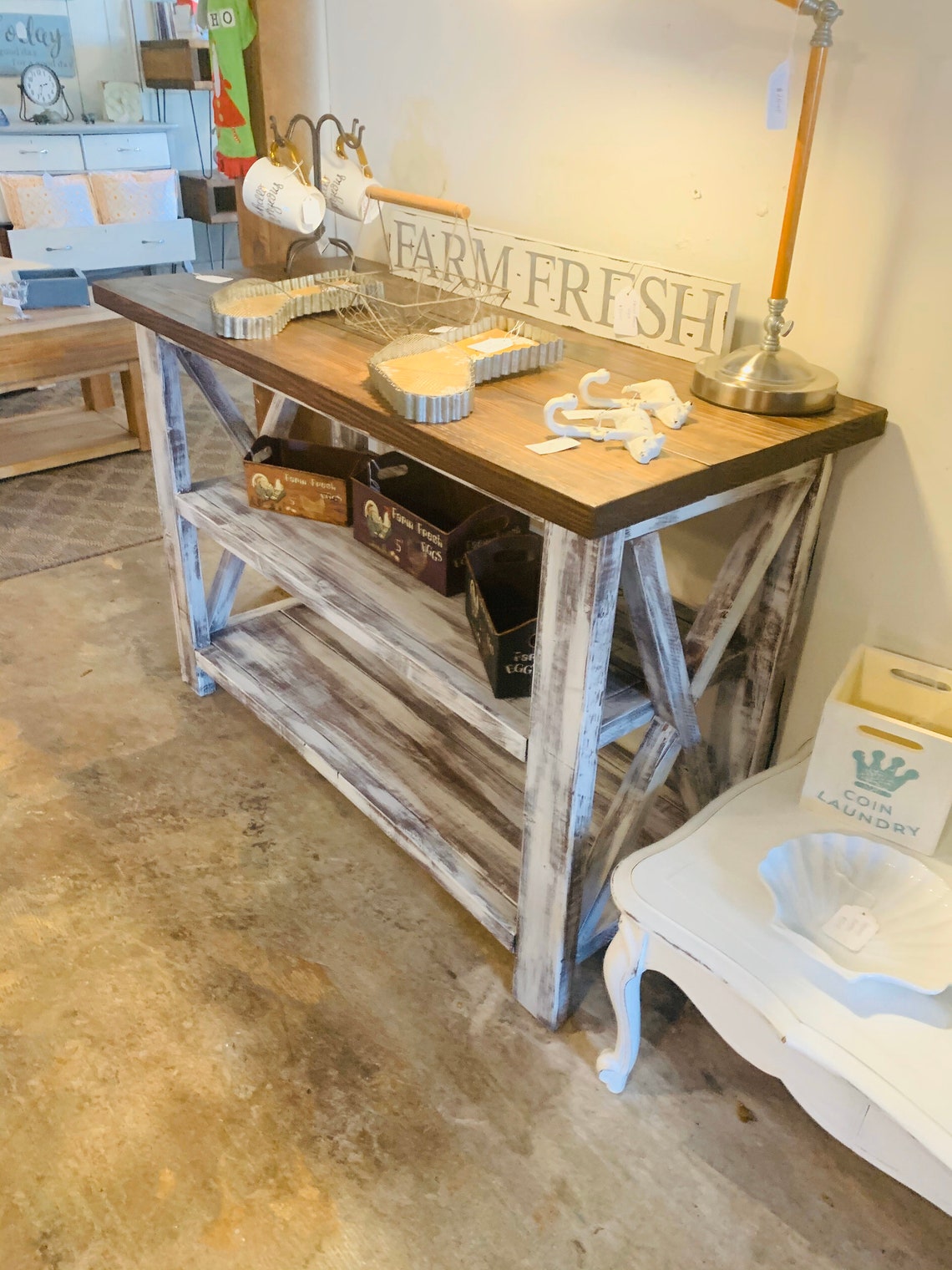 Small Rustic Wooden Buffet Table Rustic Console Table | Etsy