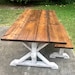 Rustic Pedestal Farmhouse Table With Bench Provincial Brown - Etsy