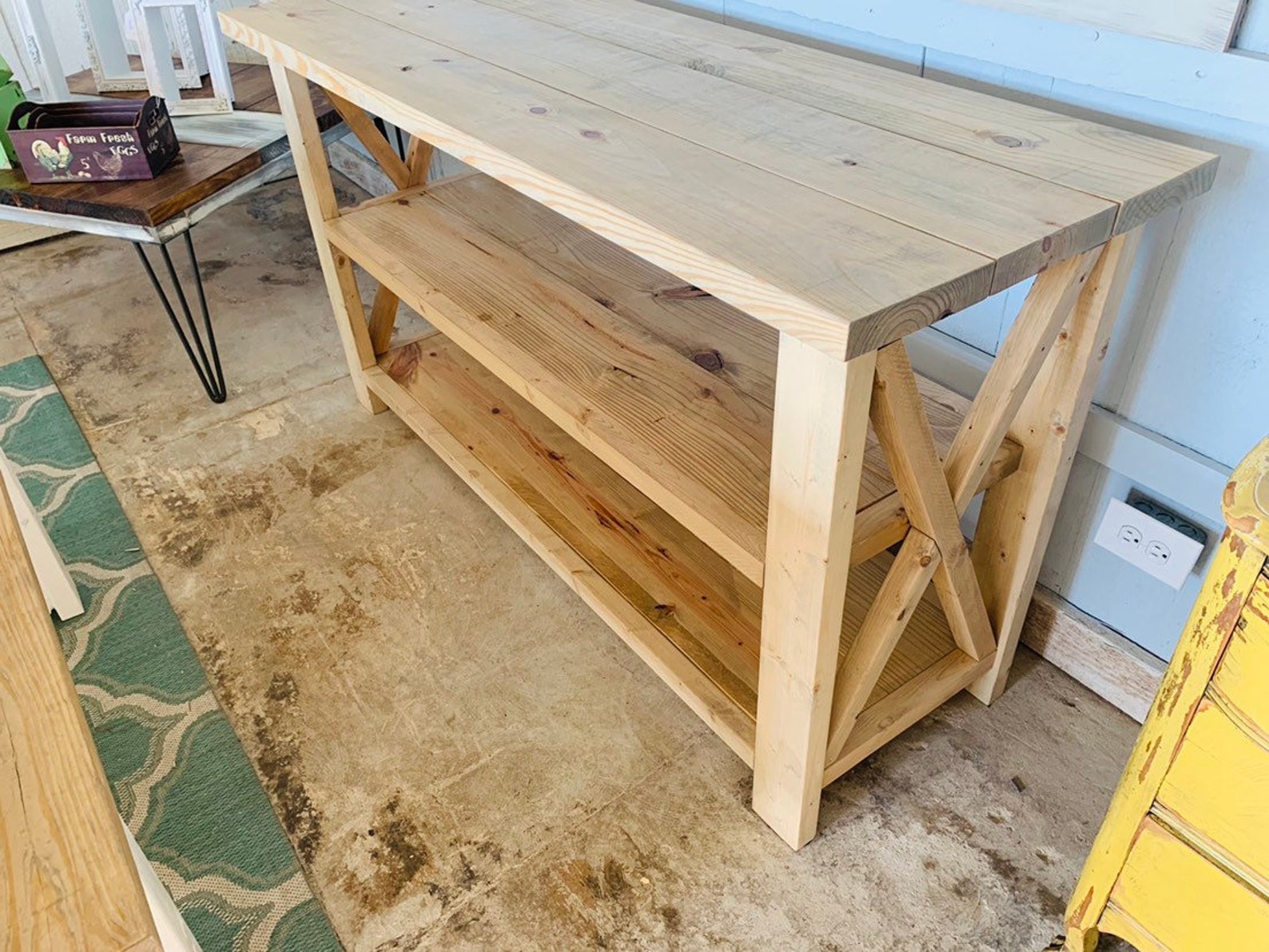 Rustic Wooden Buffet Table Rustic Console Table Farmhouse | Etsy