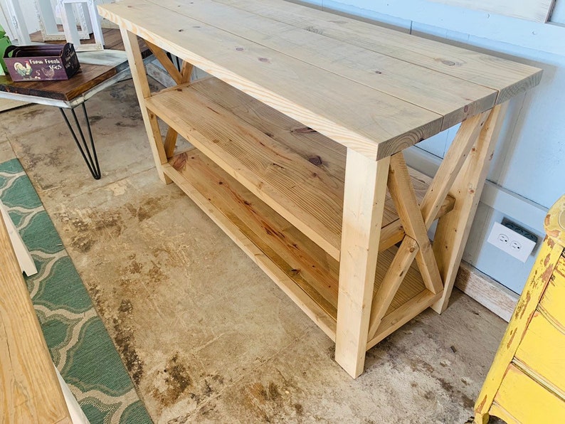 Rustic Wooden Buffet Table Rustic Console Table Farmhouse | Etsy