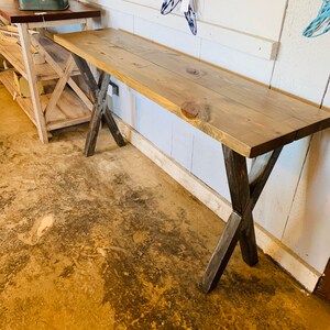Industrial Farmhouse Entryway Table With Steel Legs and Wooden | Etsy
