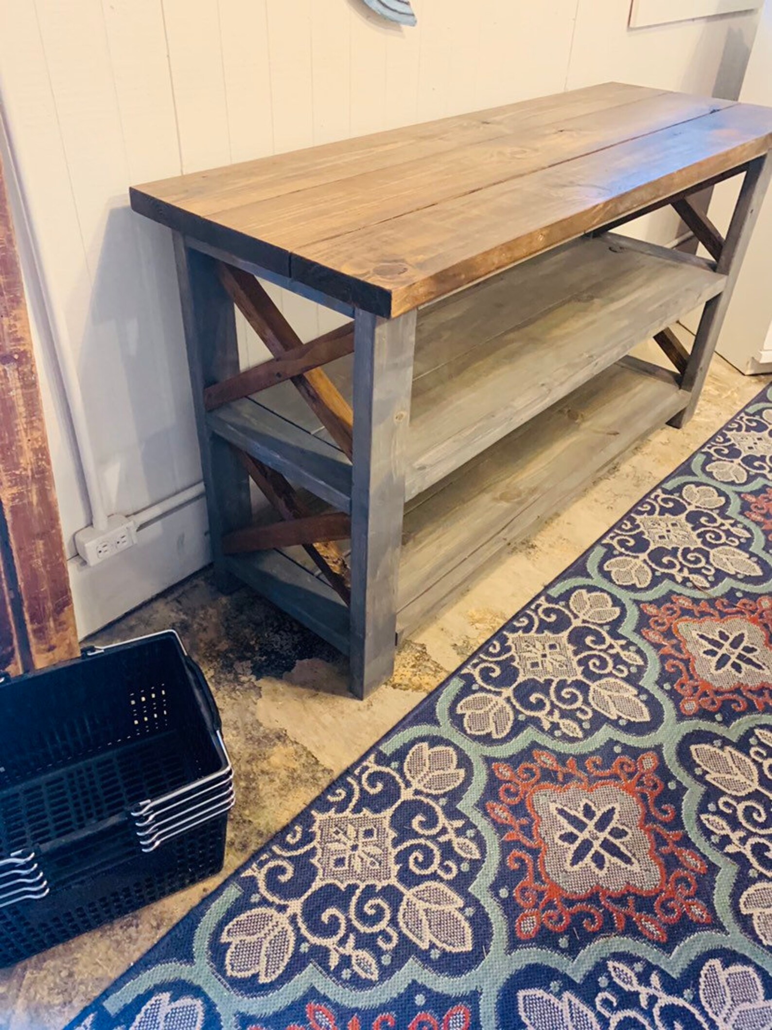 Rustic Wooden Buffet Table Rustic Console Table Farmhouse - Etsy