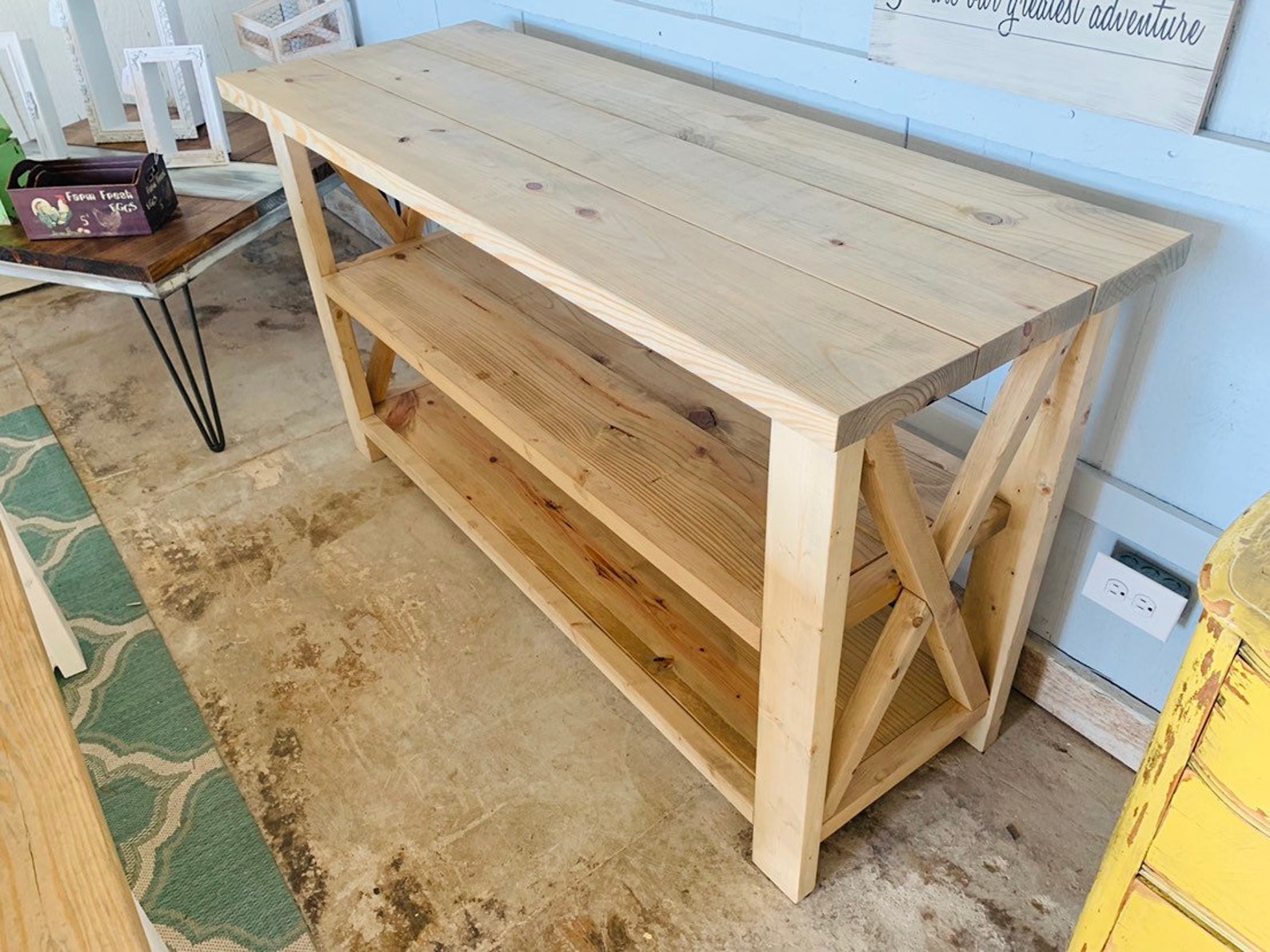 Rustic Wooden Buffet Table Rustic Console Table Farmhouse - Etsy