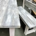 White Wash Farmhouse Table With Bench: Rustic Gray Wood Dining Set - Etsy