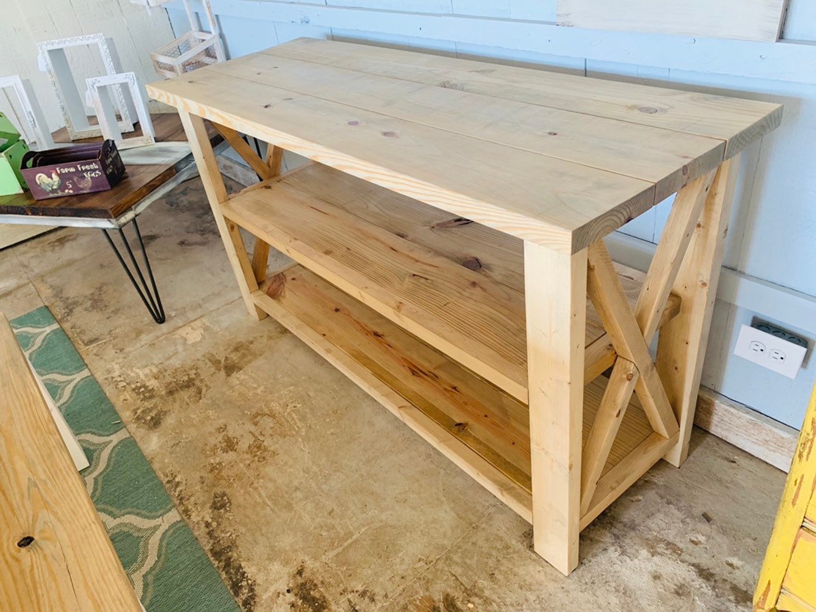 Rustic Wooden Buffet Table Rustic Console Table Farmhouse | Etsy