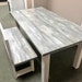 White Wash Farmhouse Table With Bench: Rustic Gray Wood Dining Set - Etsy