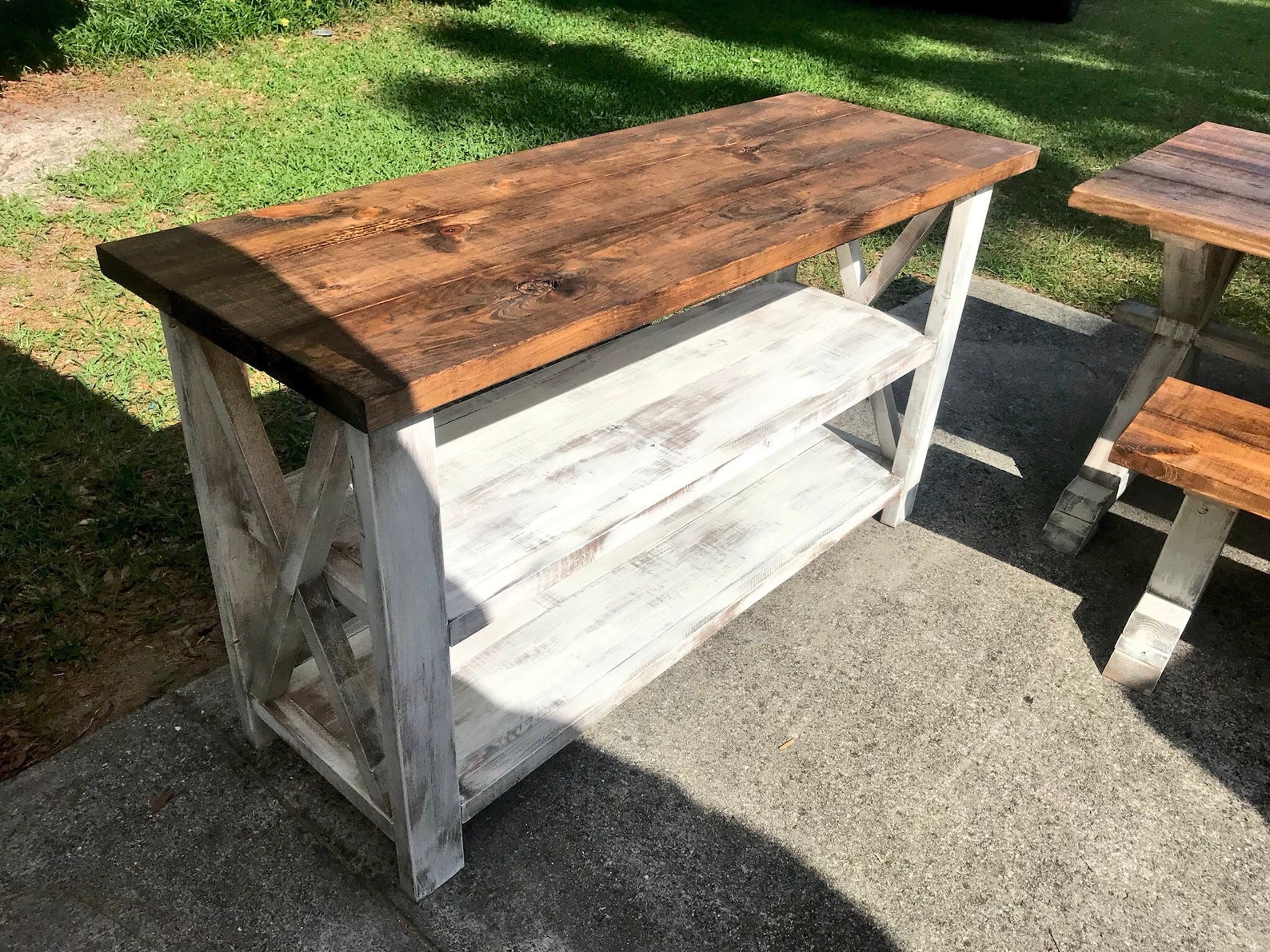 Rustic Wooden Buffet Table Rustic Console Table Farmhouse - Etsy