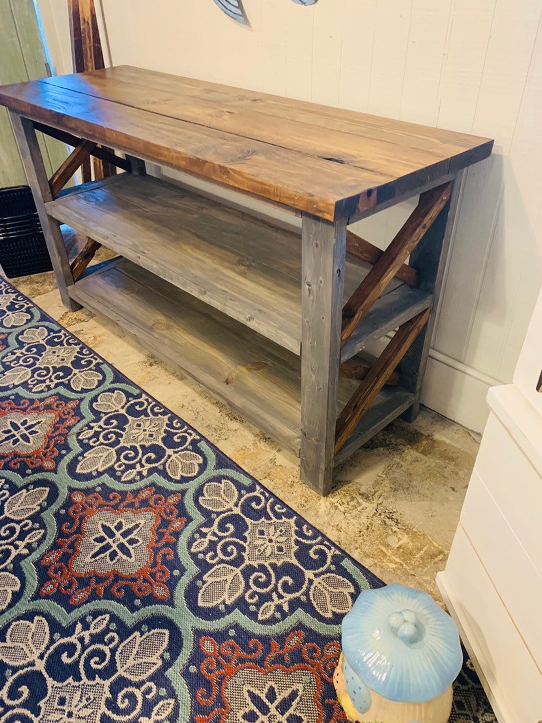 Rustic Wooden Buffet Table, Rustic Console Table, Farmhouse Buffet ...