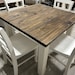 Rustic Square Farmhouse Table With Chairs: Reclaimed Wood, Dark Walnut Top - Etsy