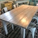 White Wash Farmhouse Table With Metal Chairs Rustic Wooden - Etsy