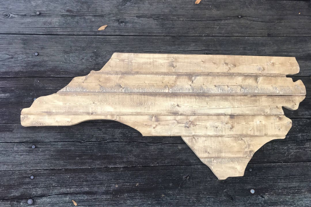 Rustic North Carolina Cutout Sign: Provincial Brown NC Wall Decor - Etsy