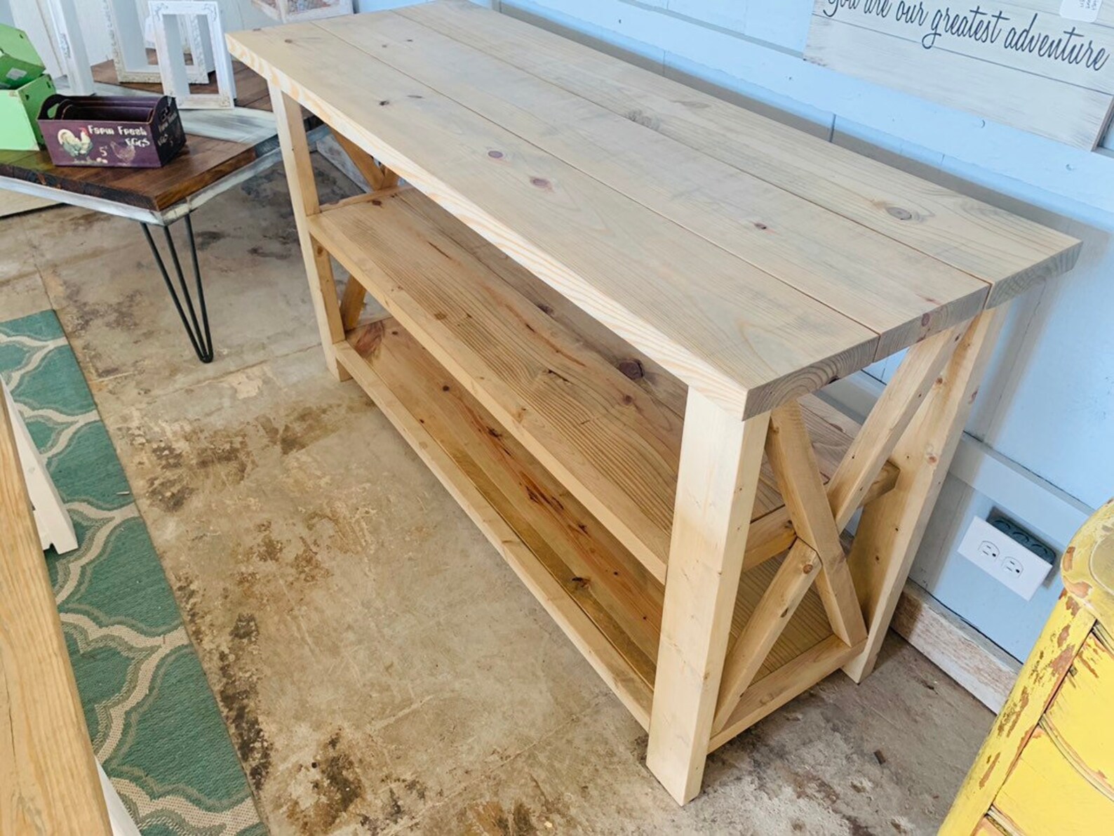 Rustic Wooden Buffet Table Rustic Console Table Farmhouse | Etsy