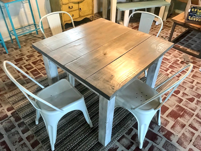 Square Farmhouse Table Rustic Farmhouse Table Dining Set - Etsy