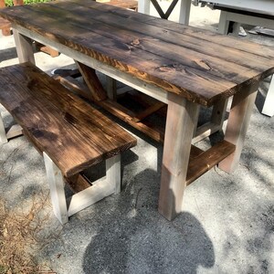 Rustic Farmhouse Table, Farmhouse Table With Benches, Farmhouse Table ...