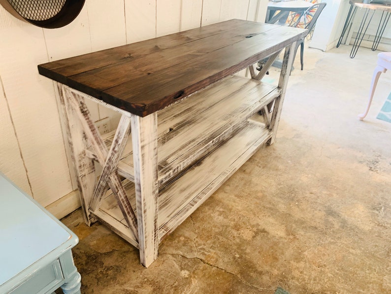 Rustic Wooden Buffet Table Rustic Console Table Farmhouse - Etsy