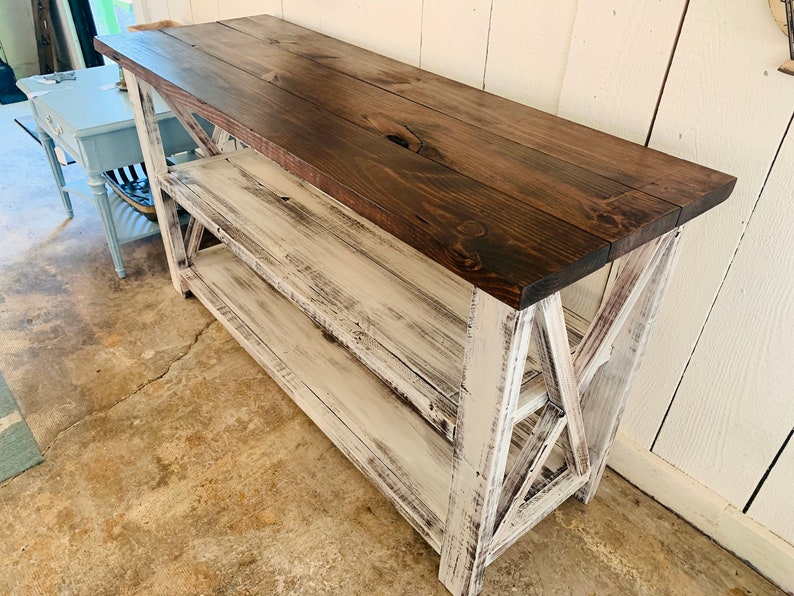 Rustic Wooden Buffet Table Rustic Console Table Farmhouse - Etsy