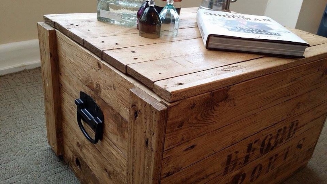 Wooden Trunk Chest Vintage Rustic Antique Style Old Storage - Etsy UK