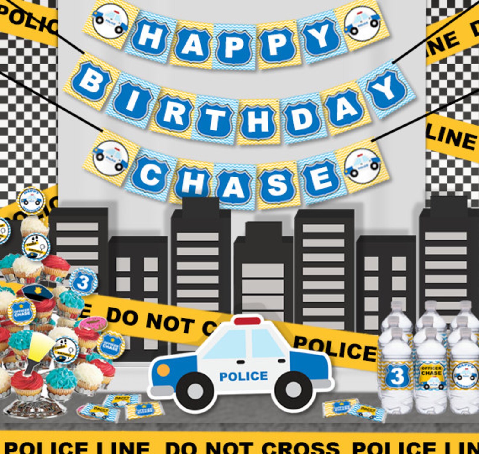 Police Birthday Party Printable Wall Banner Police Party | Etsy