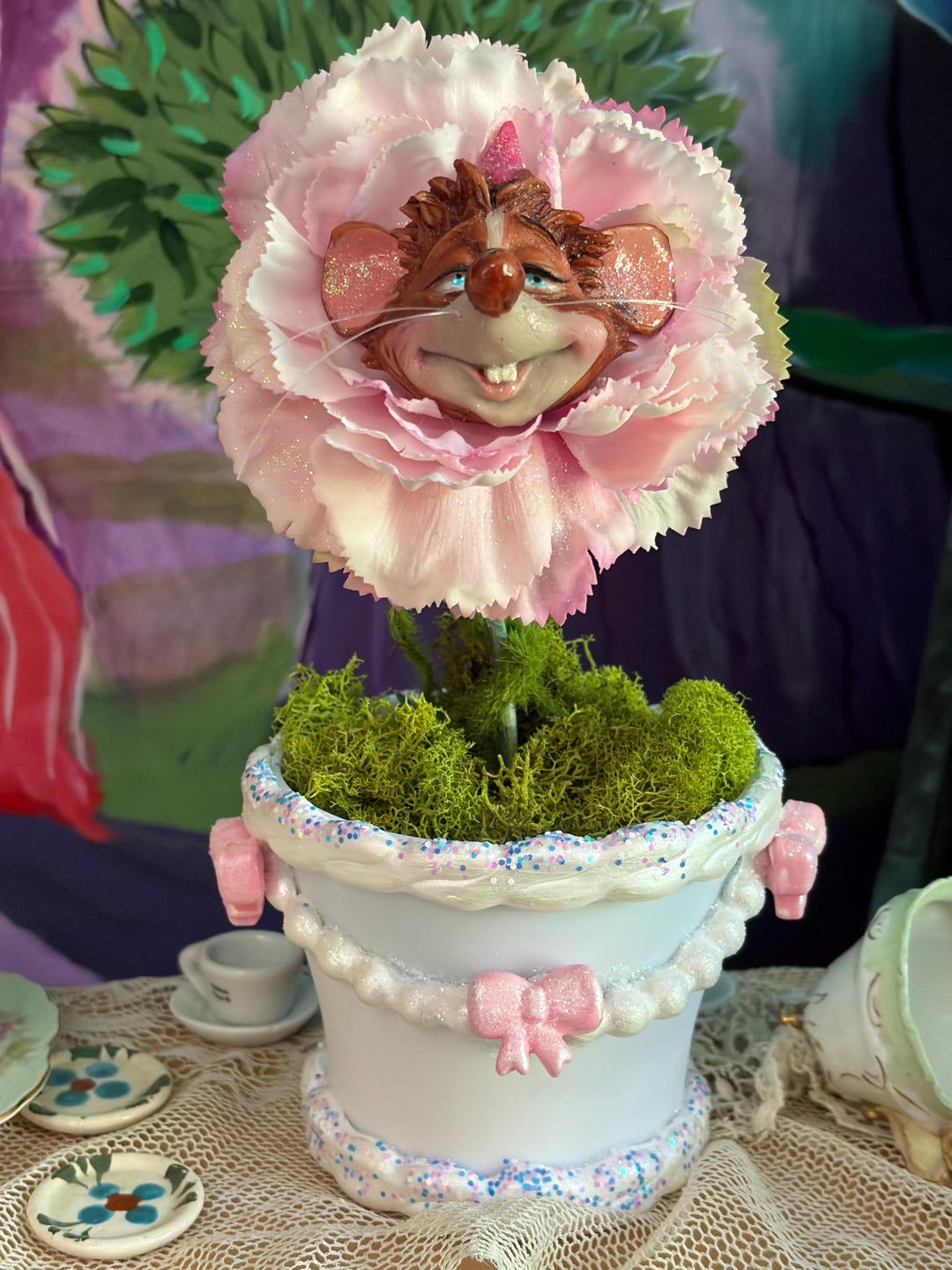 Sleepy Dormouse in Carnation Alice in Wonderland (non)talking Flower ...