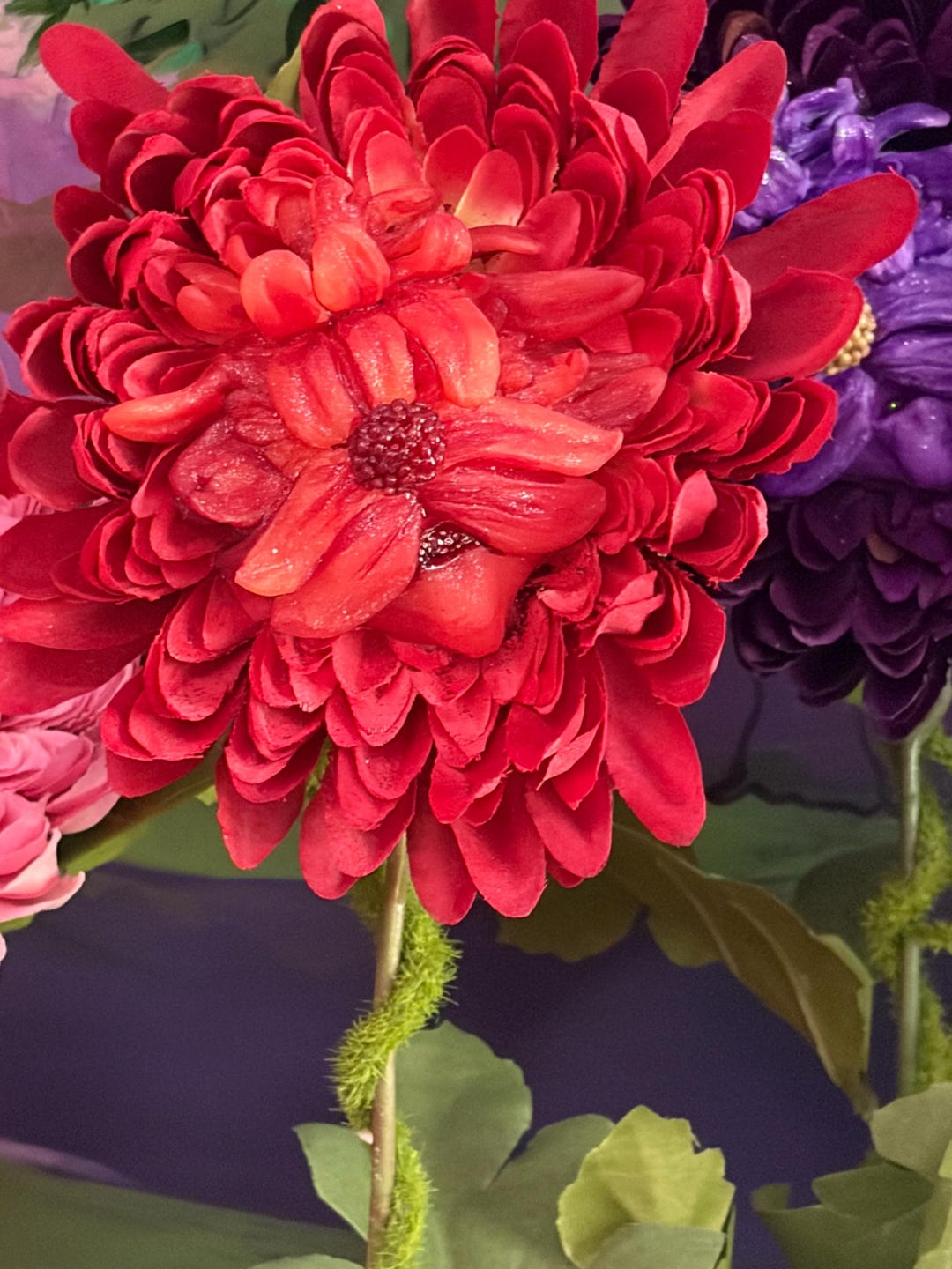 Red Mum Alice in Wonderland (non) Talking Flowers for Parties Props Tea ...