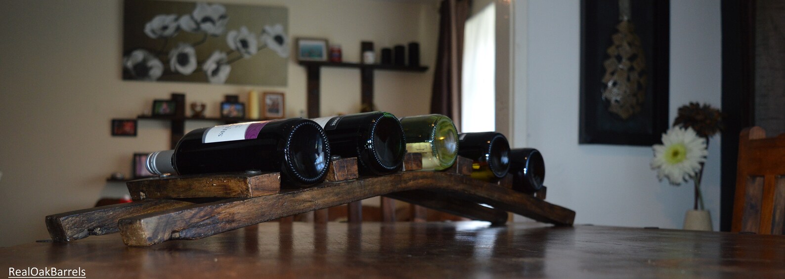 Solid Oak Whiskey Barrel Rustic Wine Bottle Rack Best - Etsy