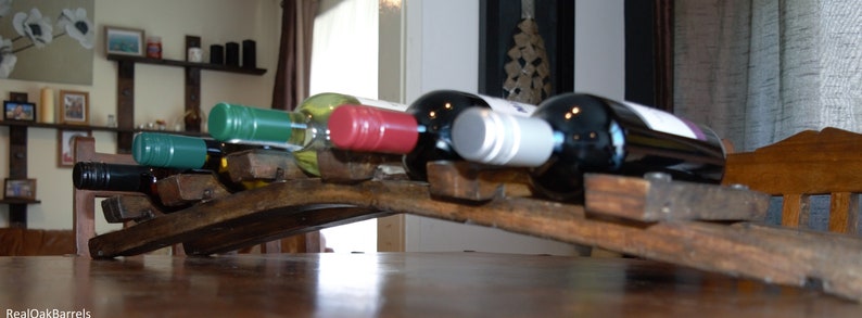 Solid Oak Whiskey Barrel Rustic Wine Bottle Rack Best - Etsy