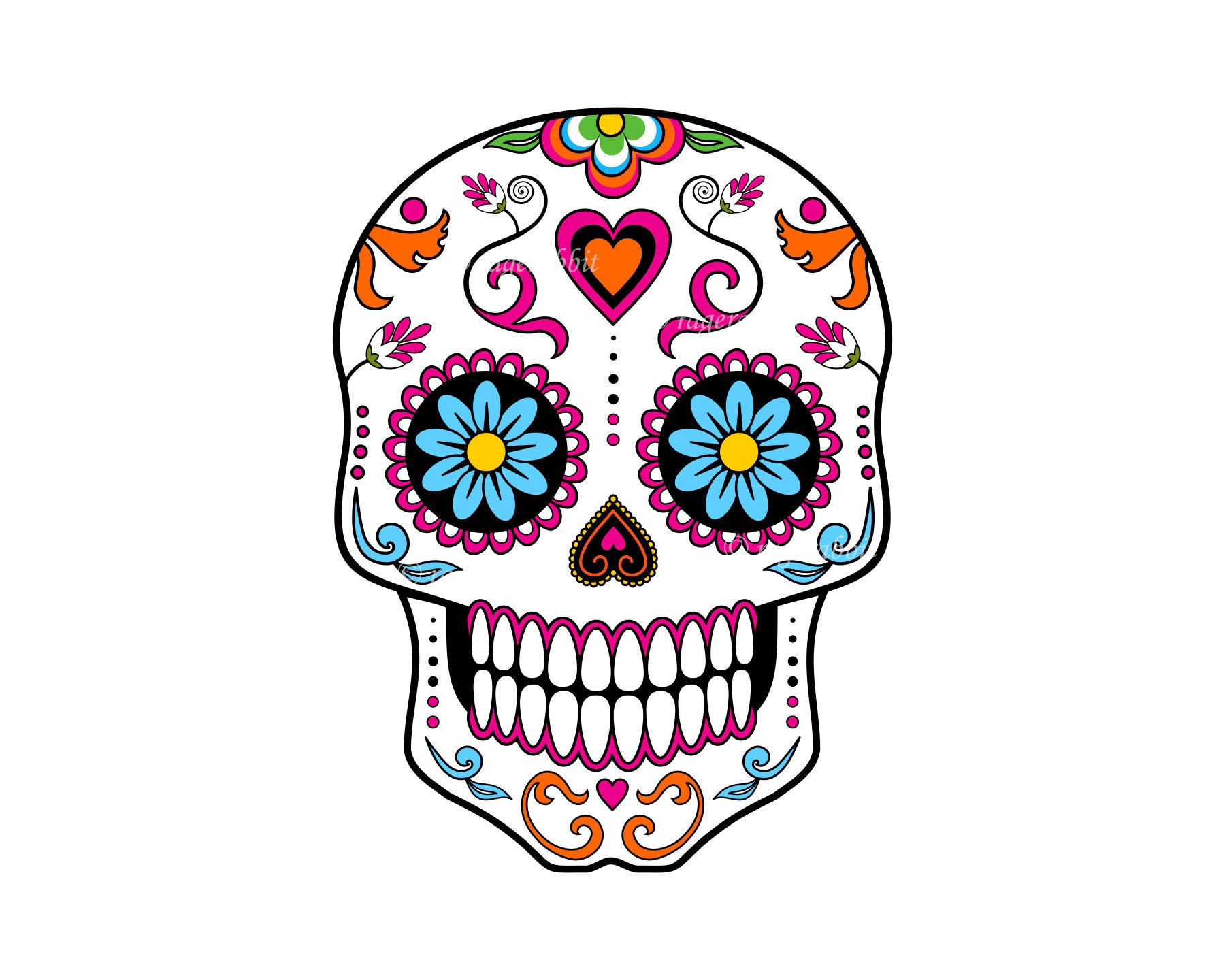 Sugar Skull, Day of the Dead, Vector Illustrations, Set, Personal Use ...