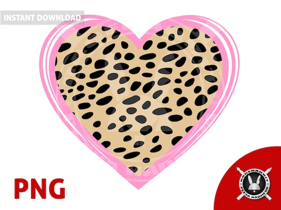 Cheetah Heart PNG Clip Art File Transparent Background Animal | Etsy