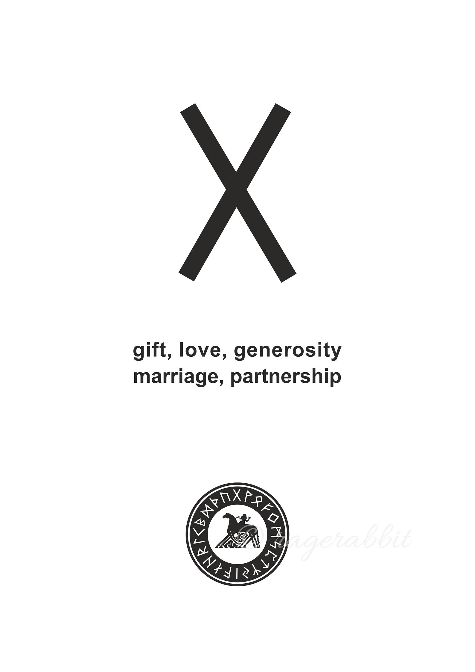 Love Marriage Viking Rune Wall Art Digital Print Black and | Etsy