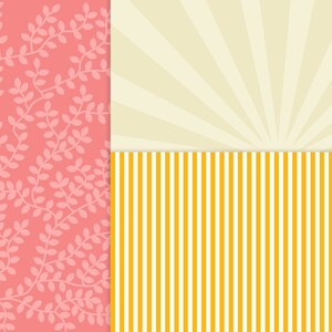 Vintage Digital Paper Set, Polka Dots, Stripes, Spring, Leaf, Natural ...