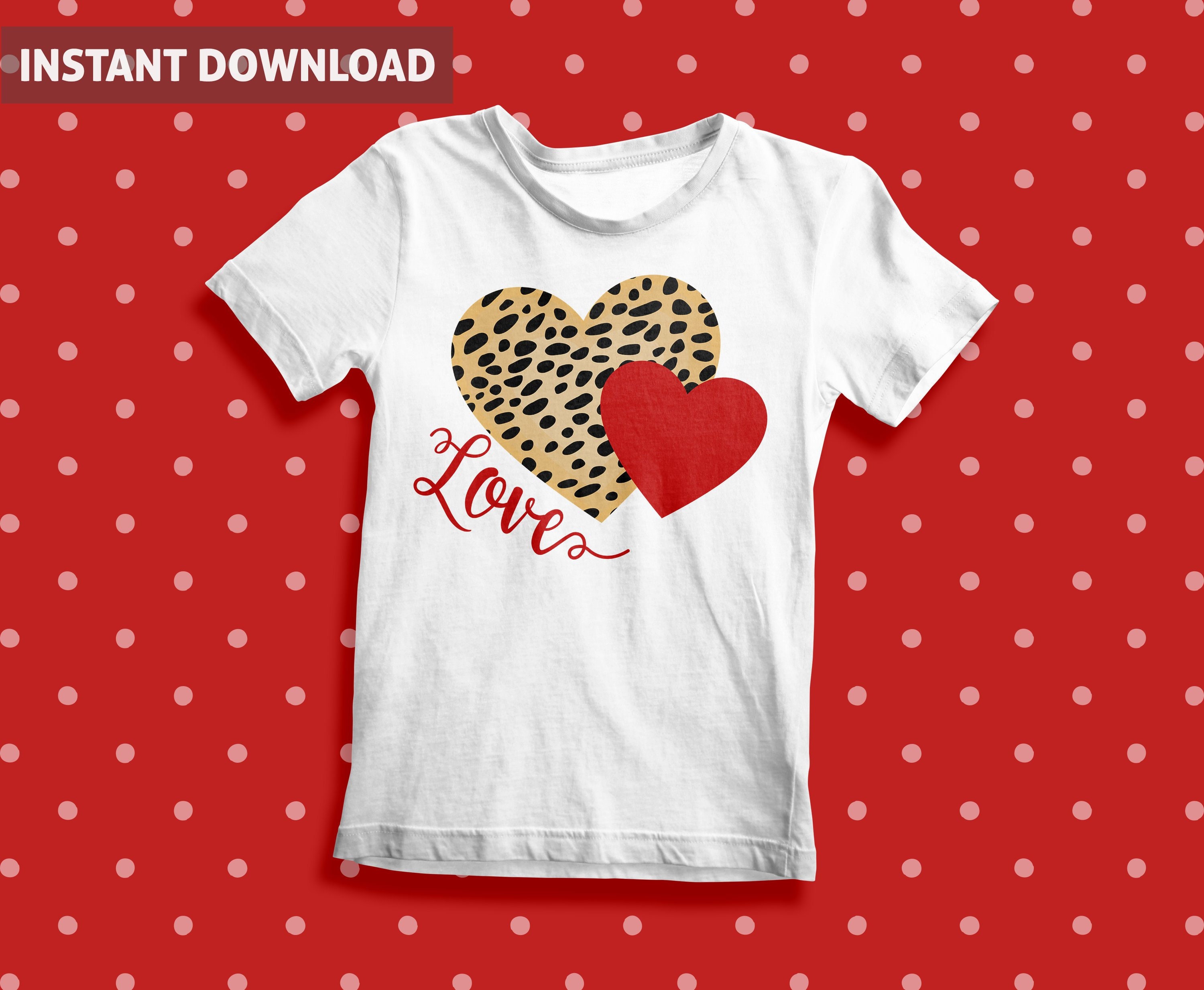 Cheetah Leopard Red Heart Love Text PNG Transparent Background ...