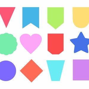 Basic Shapes SVG Basic Banner Design Modern Silhouettes - Etsy