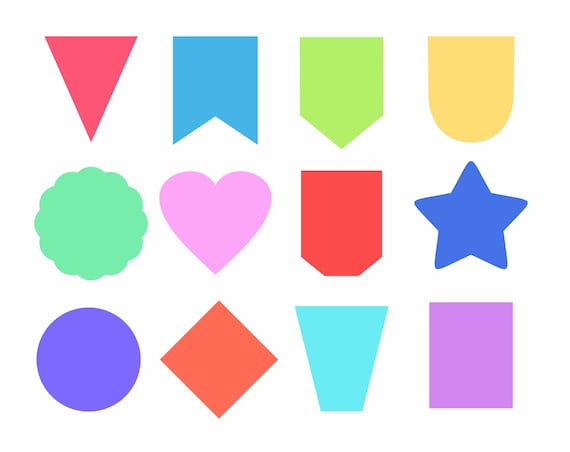Basic Shapes SVG Basic Banner Design Modern Silhouettes | Etsy Australia
