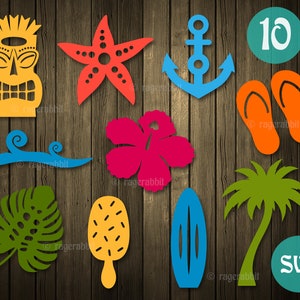 Beach, 10 SVG Cut Files Prints and Crafts Commercial Use Summer ...