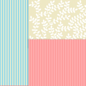 Vintage Digital Paper Set, Polka Dots, Stripes, Spring, Leaf, Natural ...