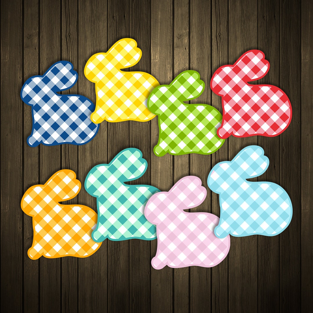 Gingham Easter Rabbits SVG Printable Sublimation Files Prints and ...