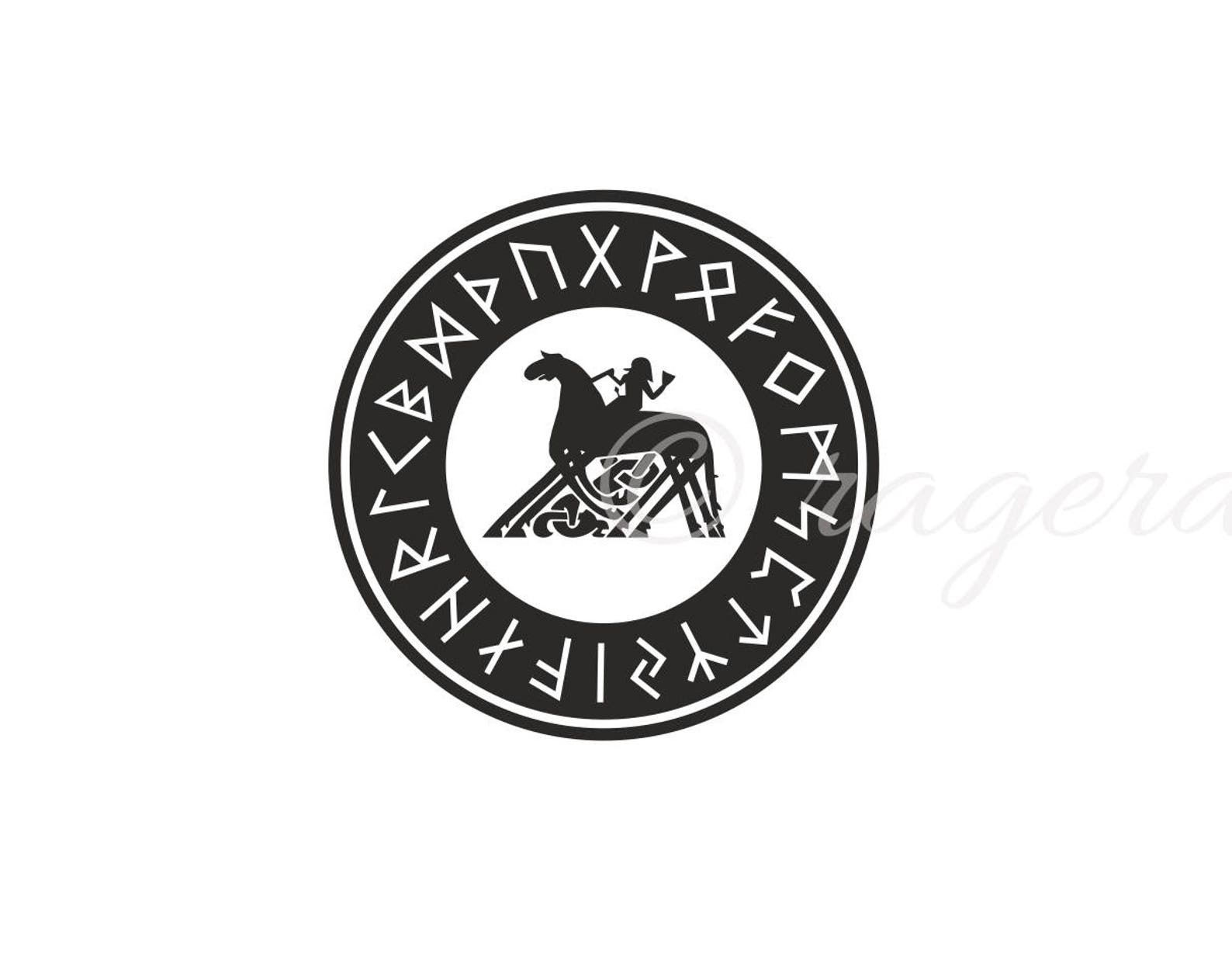 Money Wealth Luck Abundance Viking Rune, Black and White, Scandinavian ...