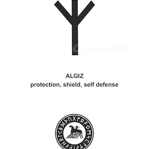 Algiz Viking Rune, Protection, Shield, Self Defense, Wall Art, Poster ...