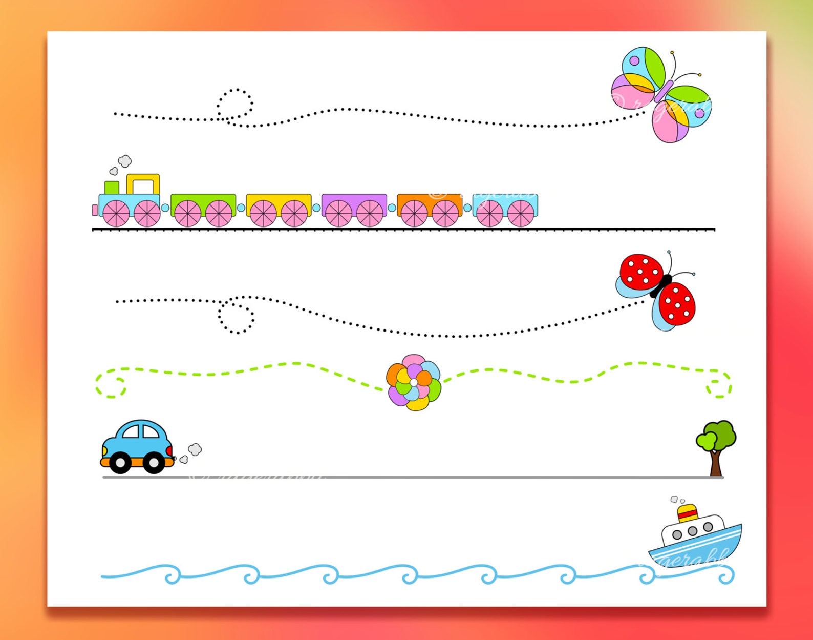 6 Cartoon Dividers, Vector Illustrations, Banners, Vector Design ...