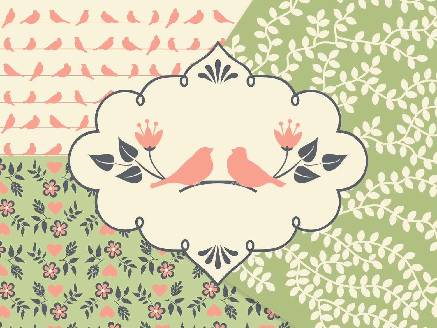 Sparrow Birds Digital Paper With Sparrows Clip Art, Illustration, Paper ...