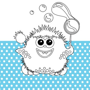 Monster Stamps Set, Vetor Illustrations, Clip Art, Scrapbok, Polka Dots ...
