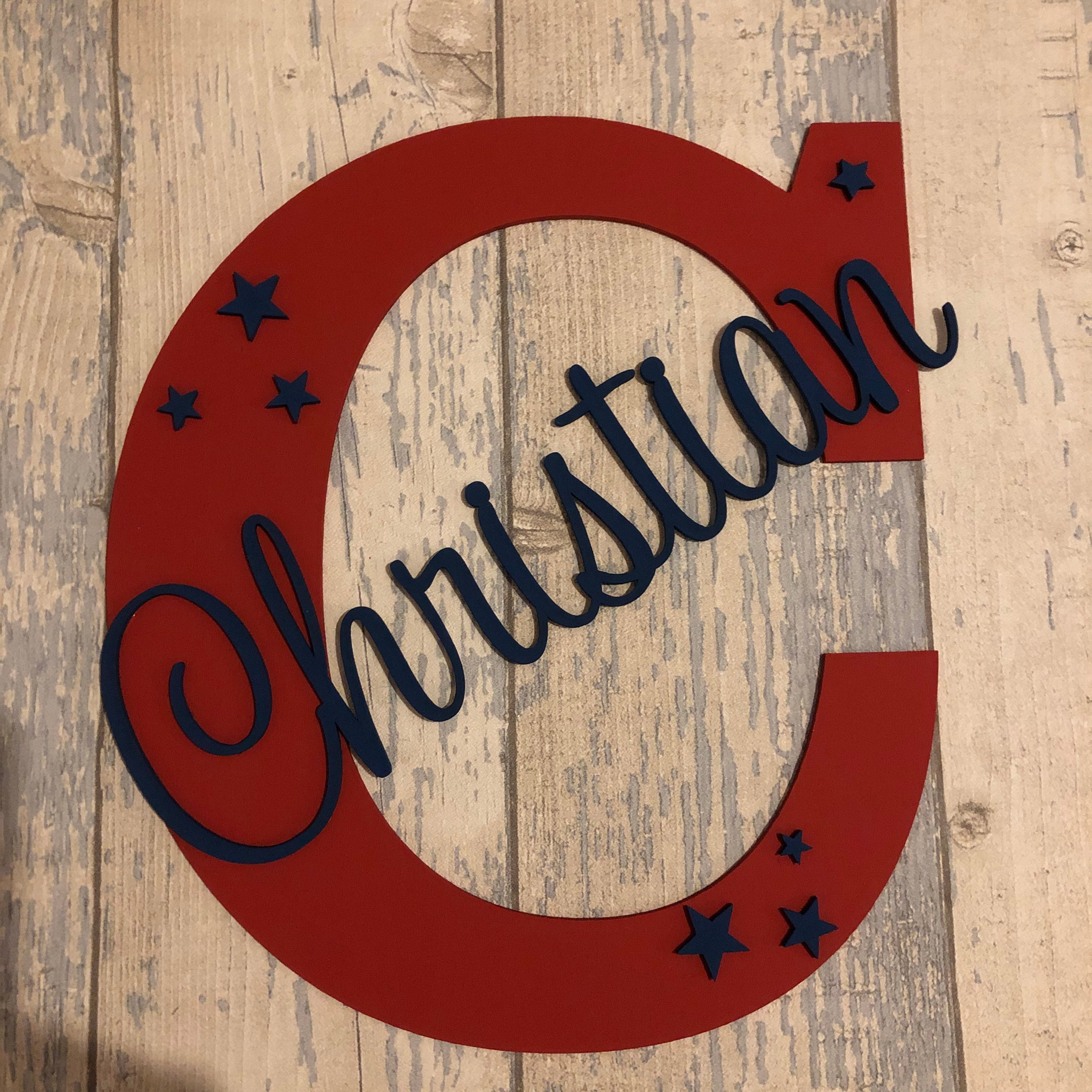 Personalised Wooden Wall Letter With Name, Wall Initial, Door Sign ...