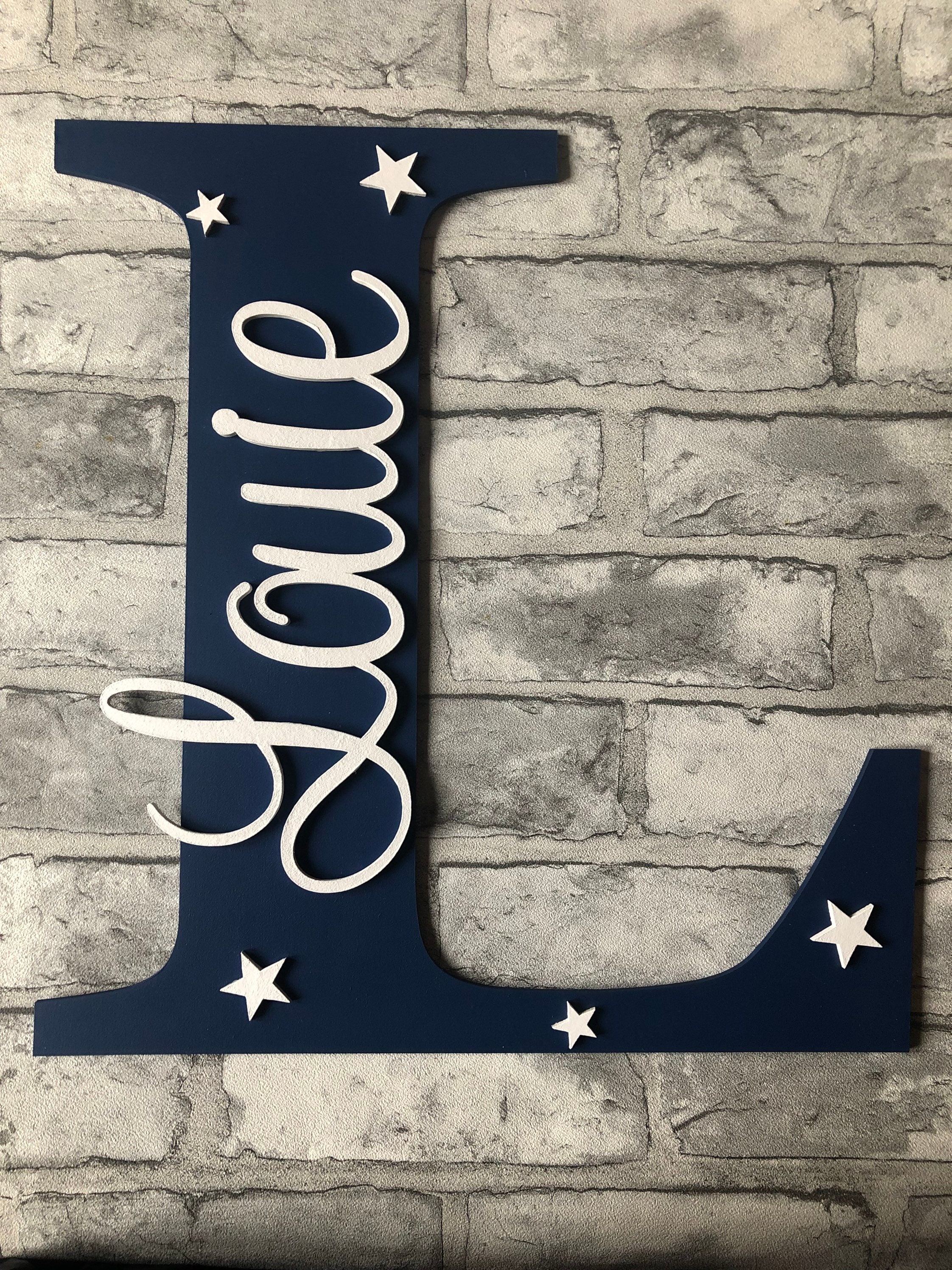 Personalised Wooden Wall Letter With Name, Wall Initial, Door Sign ...