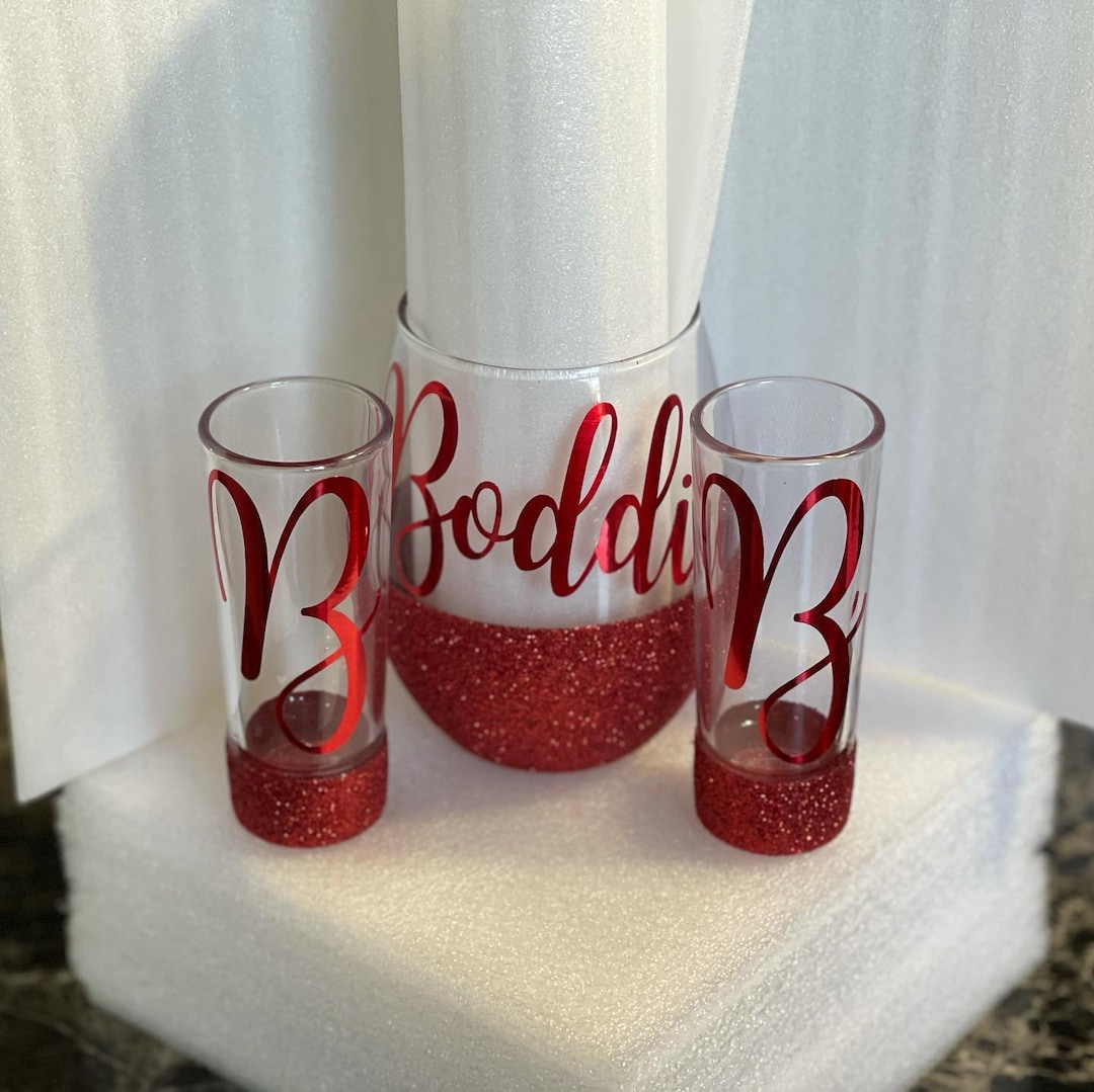 Stemless Wine Glass and Shot Glass Bundle - Etsy