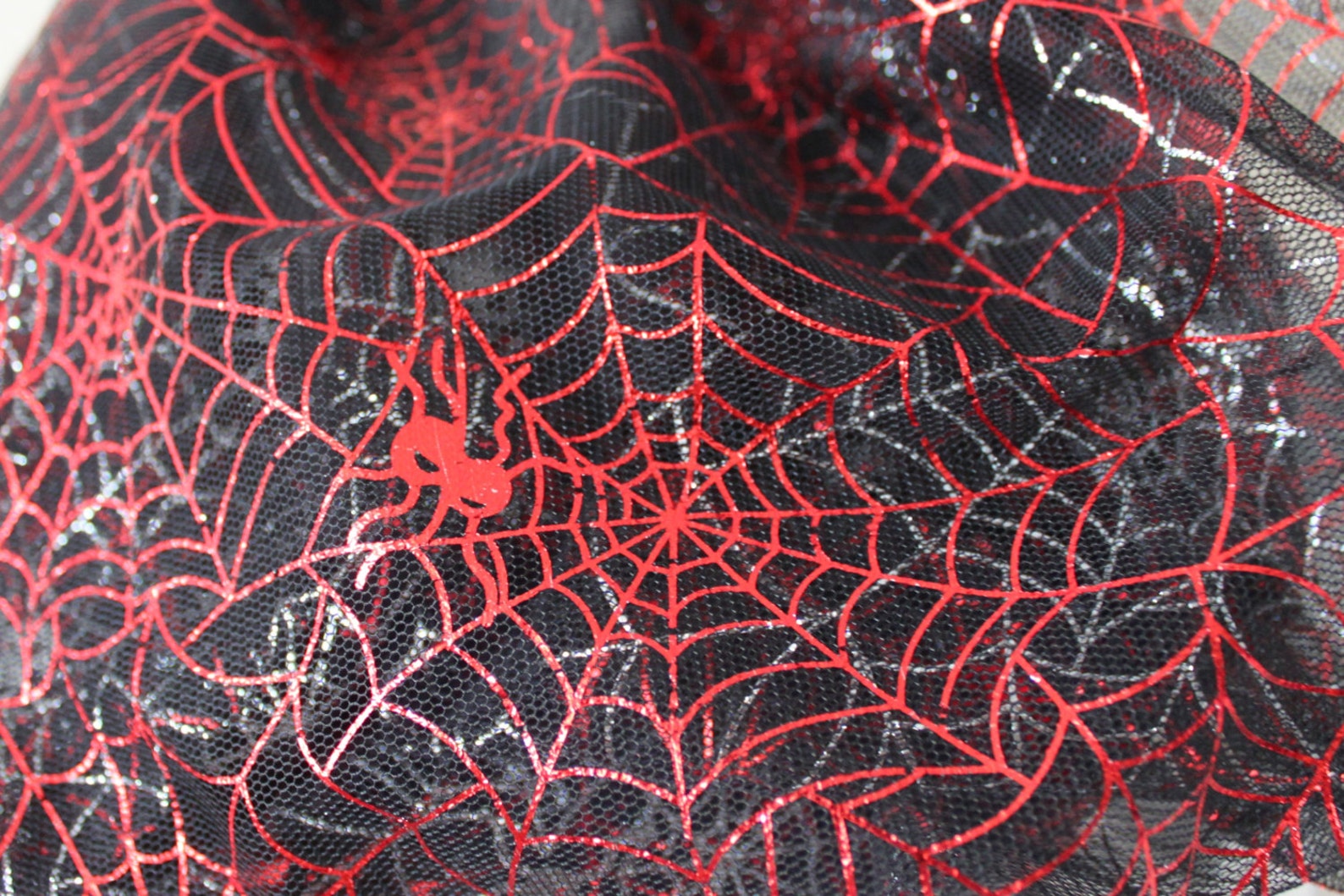Red & Silver Spider Web Mesh Infinity Scarf - Etsy