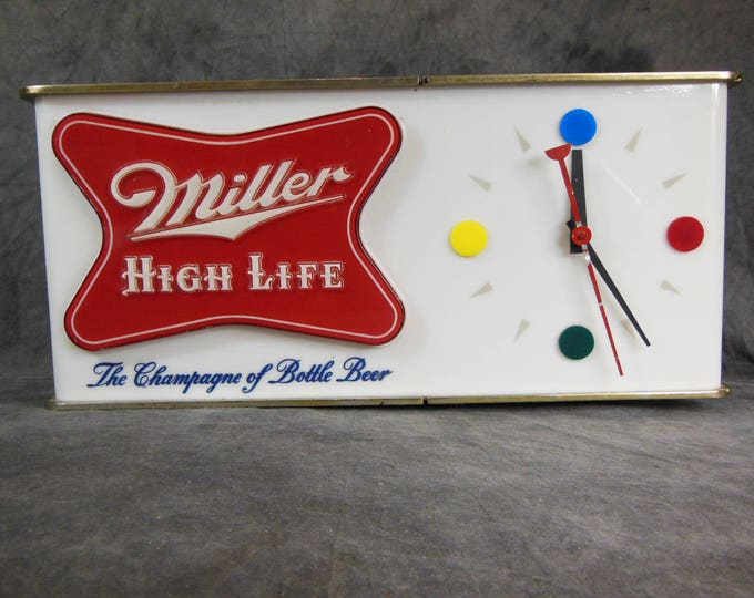 1957 Miller High Life Clock and Light, Dot Clock, Mid Century, Beer ...