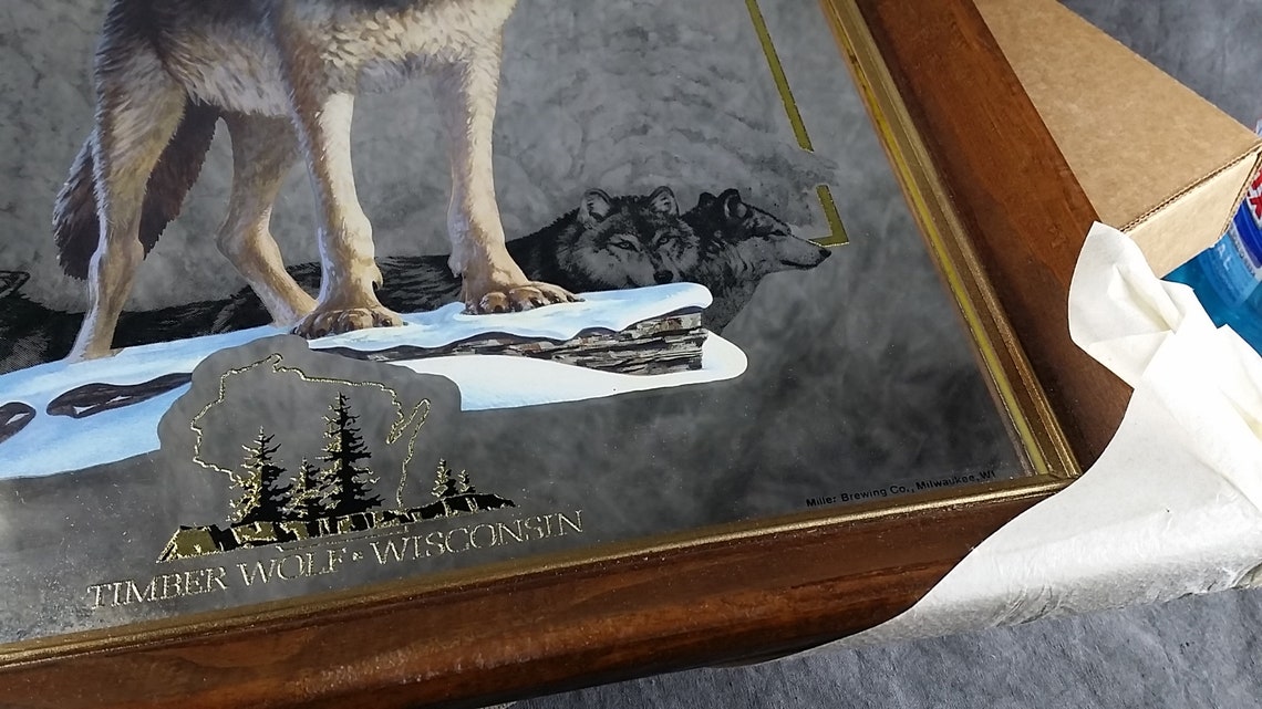 NEW Miller High Life Wolf Mirror Wildlife Series Third In | Etsy